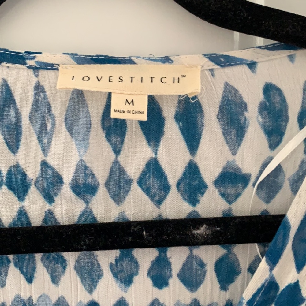 Love Stitch | Tops | Blue And White Love Stitch Short Sleeve | Poshmark